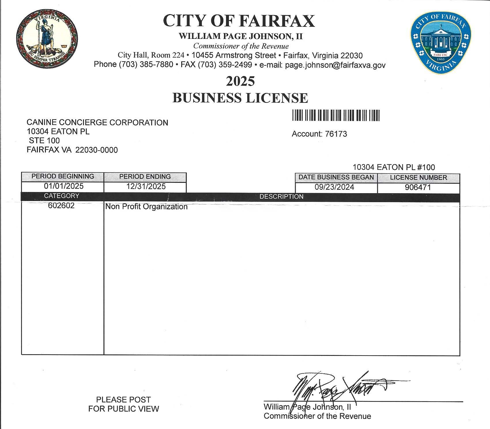 Business Professional Occupational License, BPOL, therapy dogs, animal ...